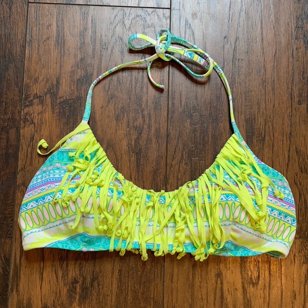 Victoria’s Secret Fringe Neon Bikini Top - Gem